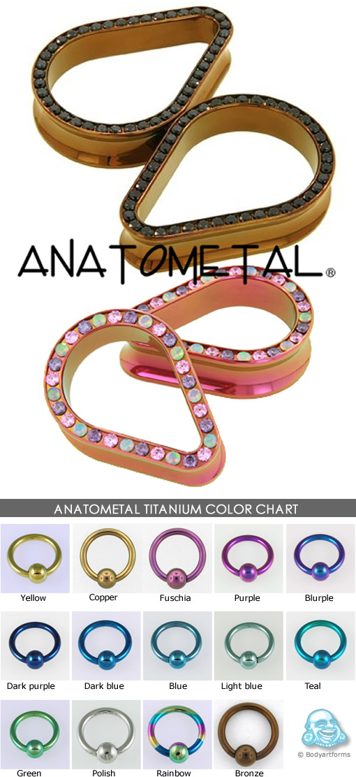 Custom Order Titanium Teardrop Gemmed Eyelet